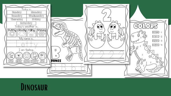 Dinosaur Preschool Workbook Personalized – Munchkin Lane LLC