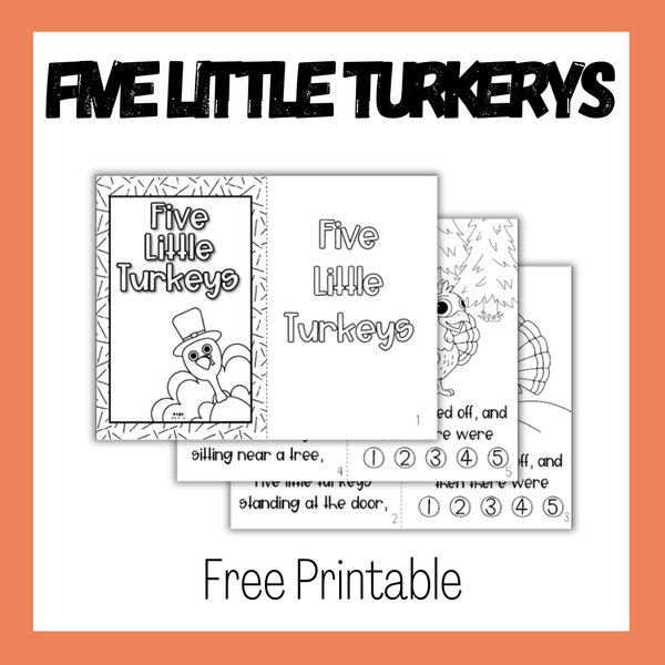 Five Little Turkeys | Free Printable – Munchkin Lane
