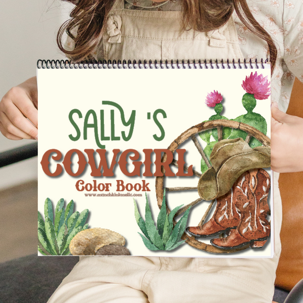 Large Personalized Cowgirl Color Book – Munchkin Lane LLC